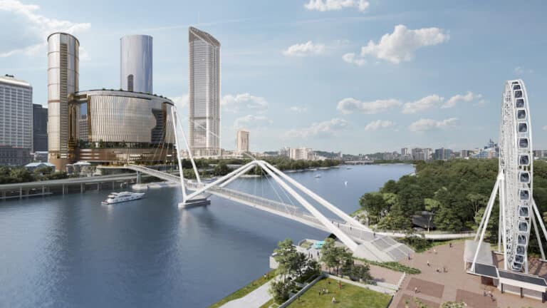 Neville Bonner Bridge mast transforms Brisbane’s skyline